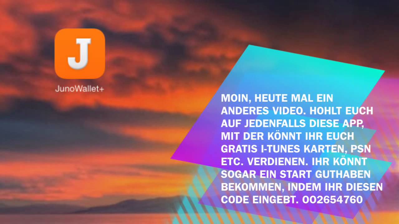 Gratis iTunes Karten, PSN etc.. Mit Juno Wallet + Startguthaben - YouTube