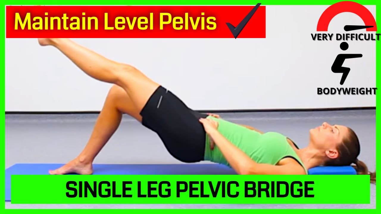Pelvic Bridge Hip Extension Strengthening Exercise Tutorial (Level 8 ...