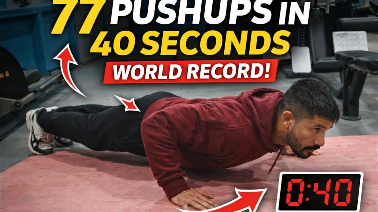 Most Pushups in 40 Seconds! (WORLD RECORD)😱 - YouTube