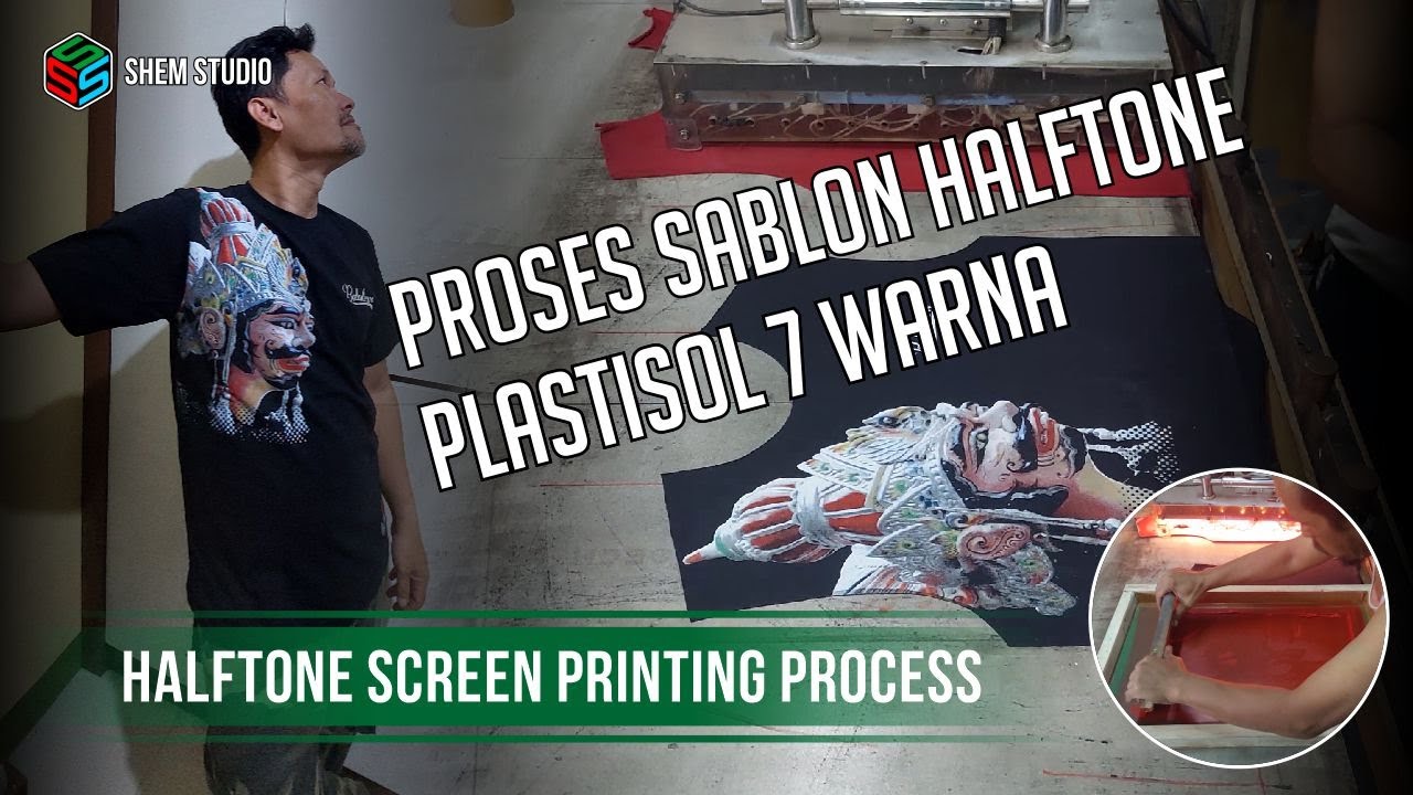 Proses sablon Baladewa, halftone/raster plastisol 7 warna. - YouTube