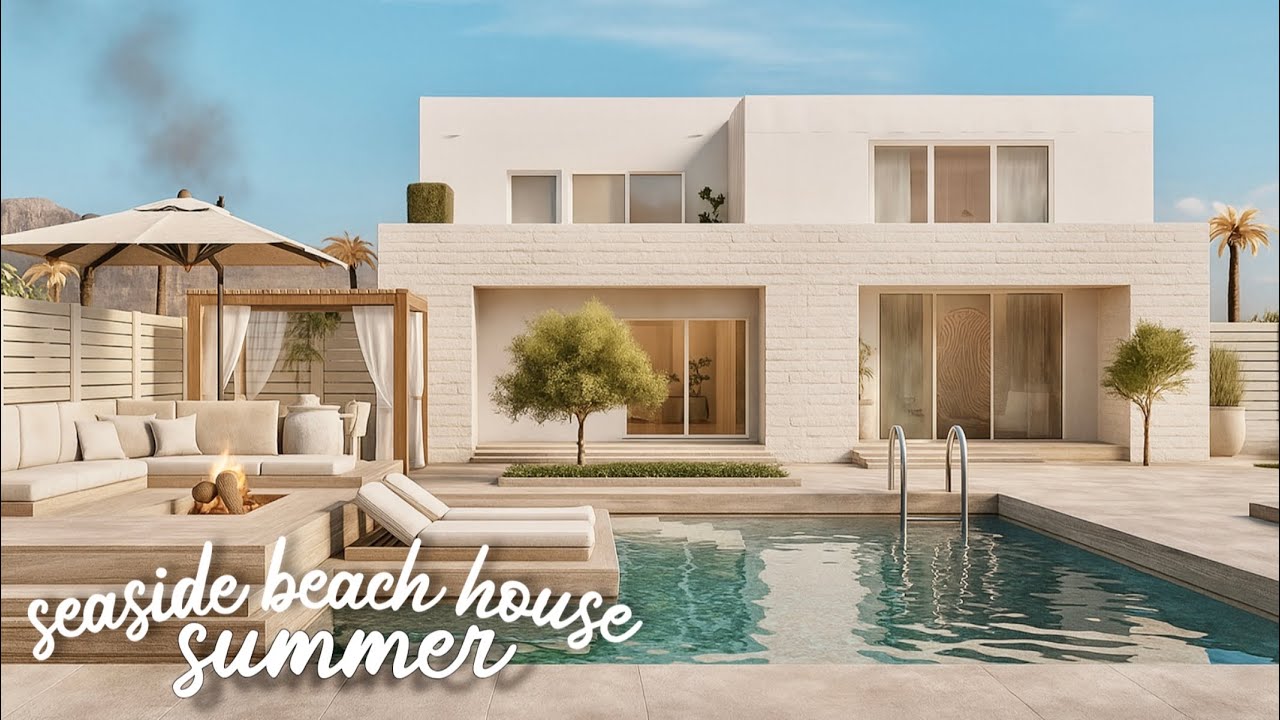 BLOXBURG New Map: Summer Seaside Beach Roleplay House ♡ - YouTube