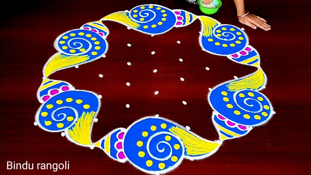 Ganesh Festival Special Shanku Rangoli Designs/Vinayaka Chavithi ...