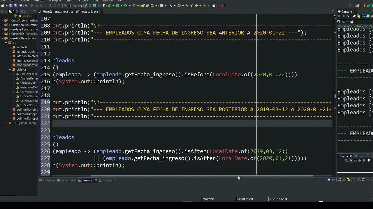 36. Uso de filters, streams, forEach, lambdas y LocalDate (Parte 08) | POO con Java - YouTube