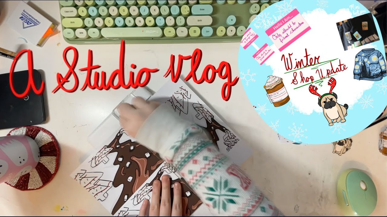 December 1st Studio Vlog, Stickers, Tiny Books, and Bookmarks/ Vlogmas ...