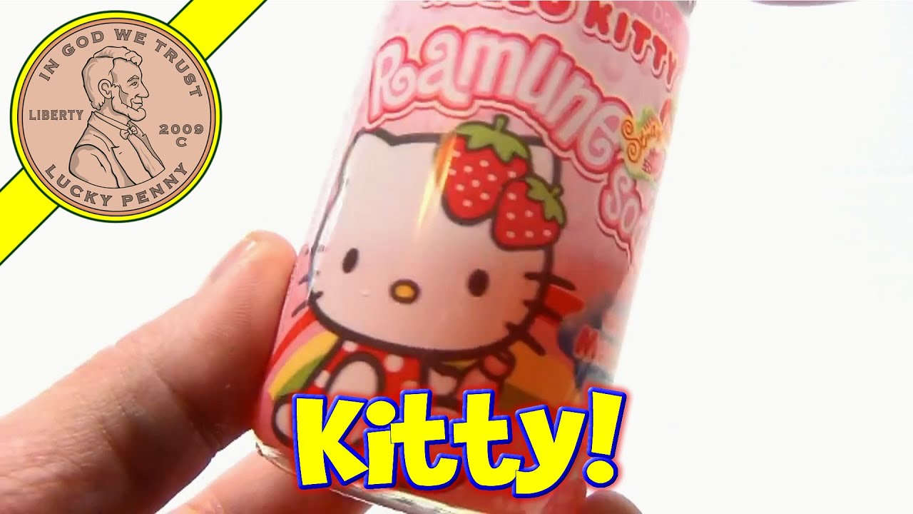 How To Open A Ramune Hello Kitty Strawberry Japanese Drink - YouTube