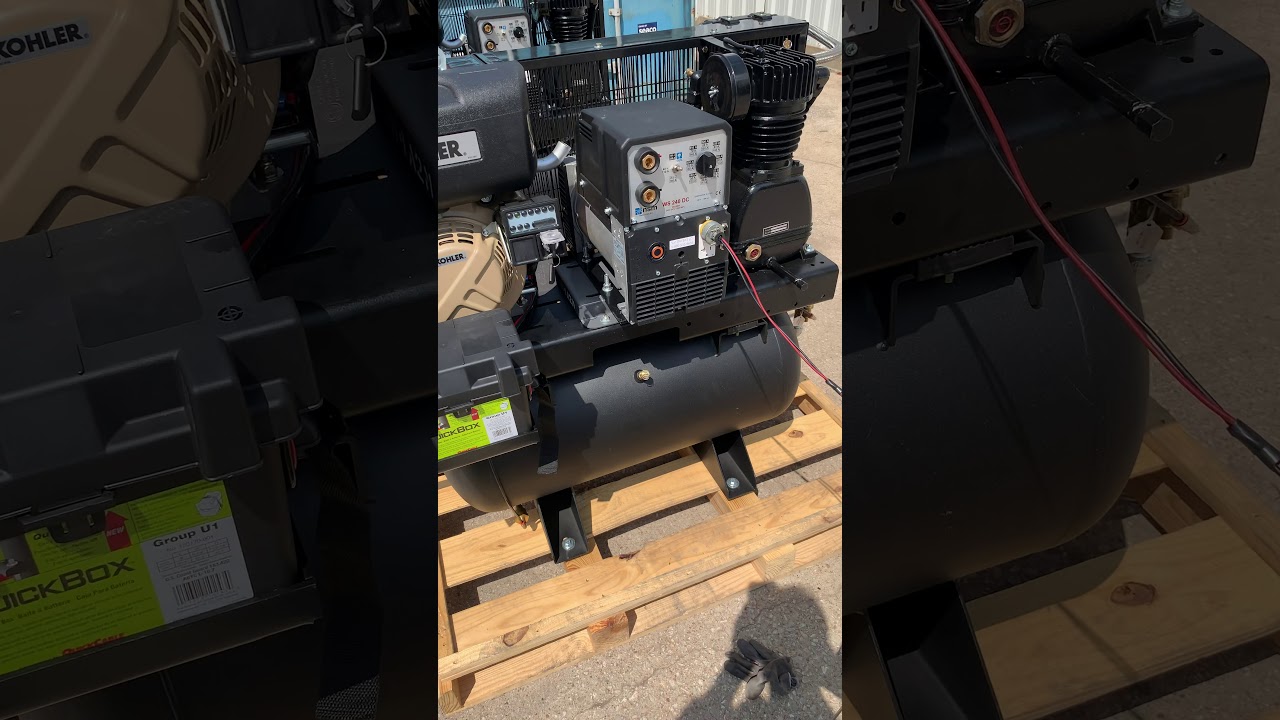 10hp diesel air compressor generator welder - YouTube