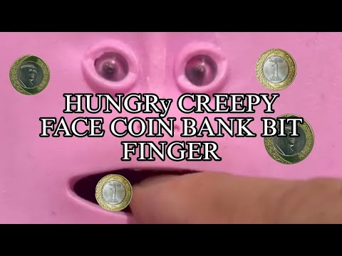 #24 HUNGRy CREEPY FACE COIN BANK BIT FINGER #Asmar #trinding #coinbank ...