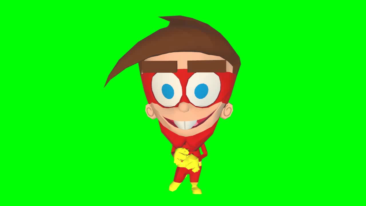Timmy Turner run animated front chroma - YouTube