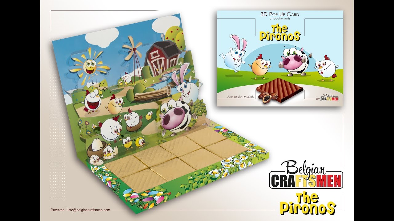 Fine "Chocolate Praline" 3D Pop Up Card by Belgian Craftsmen - YouTube