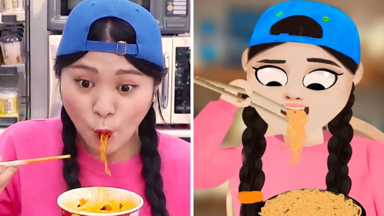 COMPARE - 불닭볶음면 먹방 Mukbang Fire Spicy Noodle DONA 도나 VS DONA 도나 ...