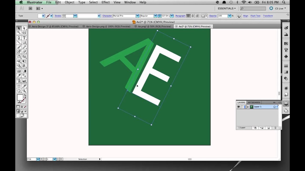 How to make a simple logo on Adobe Illustrator CS5 - YouTube