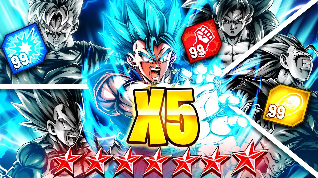 Dragon Ball Legends- THE FULL POWER OF TRANSFORMING LF VEGITO BLUE! 5x ...
