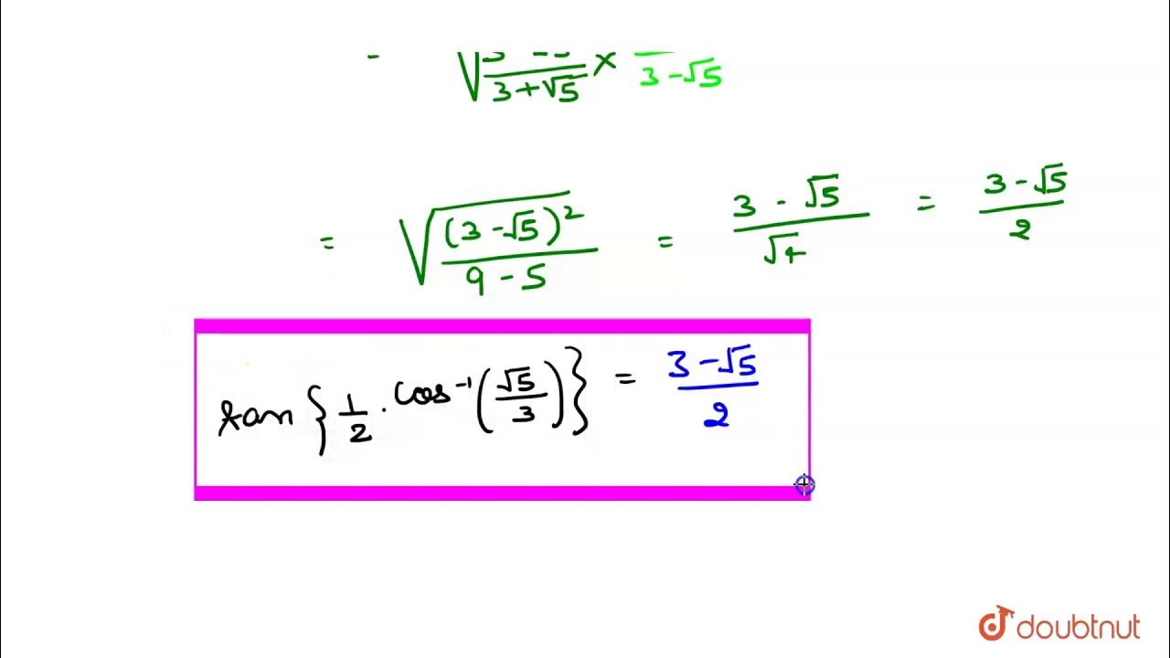 Evaluate I tan 1 2cos 1 sqrt 5 3 Ii tan 2tan 1 1 5 pi 4 evaluate-i-tan-1-2cos-1-sqrt-5-3-ii-tan-2tan-1-1-5-pi-4
