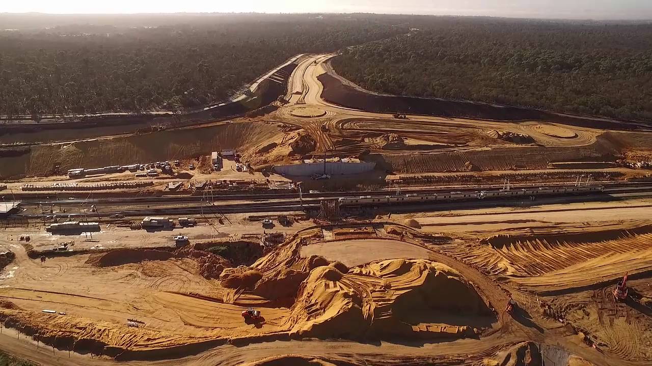 Mitchell Freeway Extension Project drone footage - YouTube