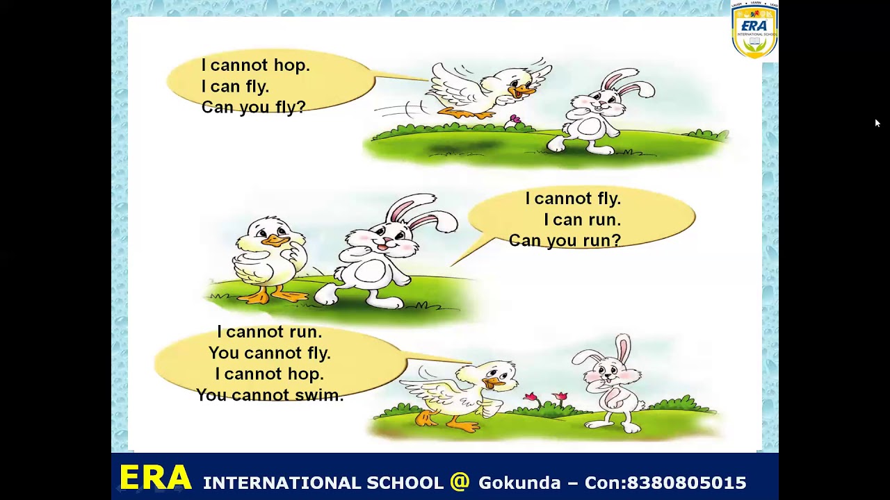 Class 1st English Lesson -1 I Can Swim - YouTube