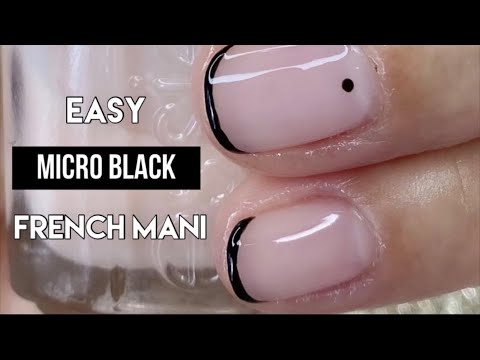 EASY MICO BLACK FRENCH MANICURE TUTORIAL - YouTube