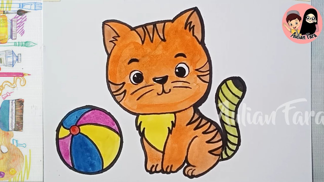 Cara Mudah Menggambar Kucing Yang Gampang - YouTube