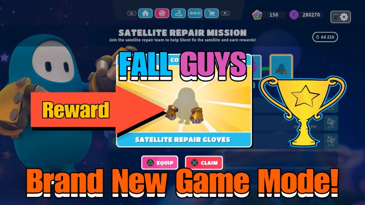 33) Fall Guys SATELLITE REPAIR MISSION - All 5 Rewards & Gameplay Of ...