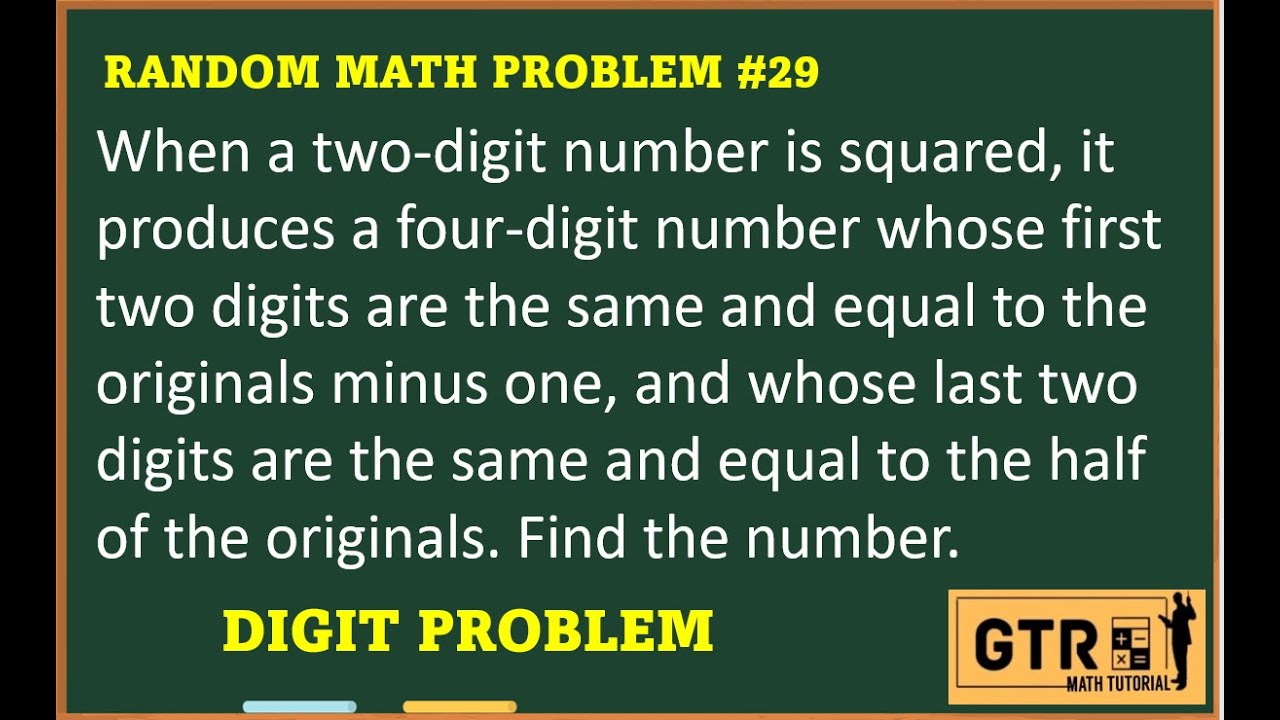 RANDOM MATH PROBLEM #29 - DIGIT PROBLEM - YouTube