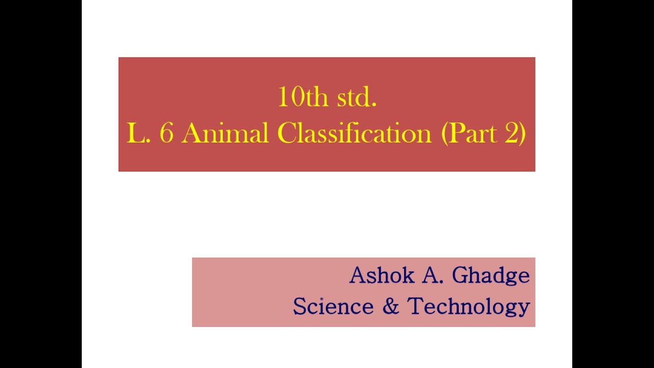 10th class/ L 6/ Animal Classification/ Part 2 / Science 2: [Lesson No ...