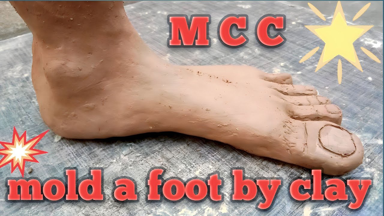 How to mold a foot sculpting a foot with clay @mushiclaycreation - YouTube