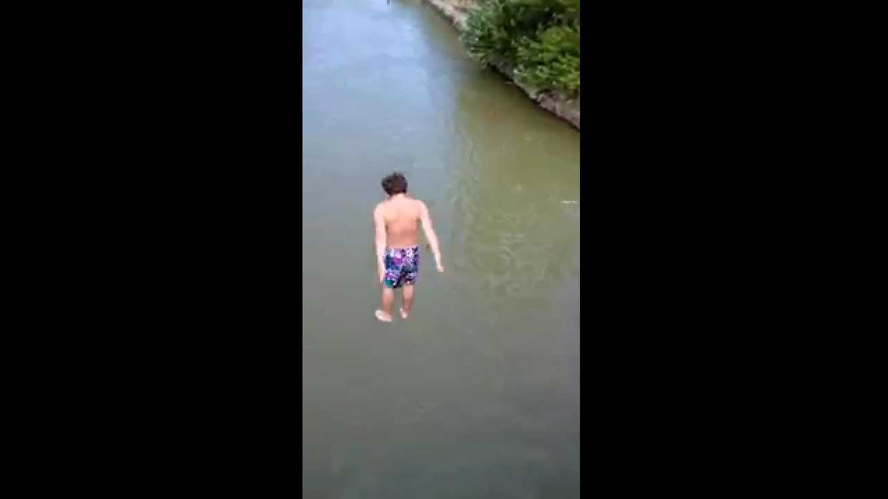 The fattest guy jumps off a bridge and dies - YouTube