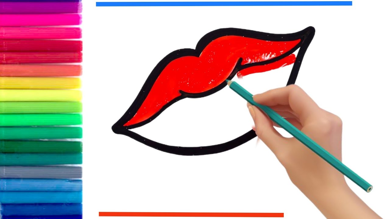 Easy lip drawing for kids | How to draw a beautiful lip?💋 - YouTube