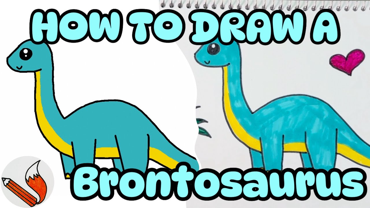 How to draw a dinosaur / drawing and coloring a Brontosaurus / Easy way ...