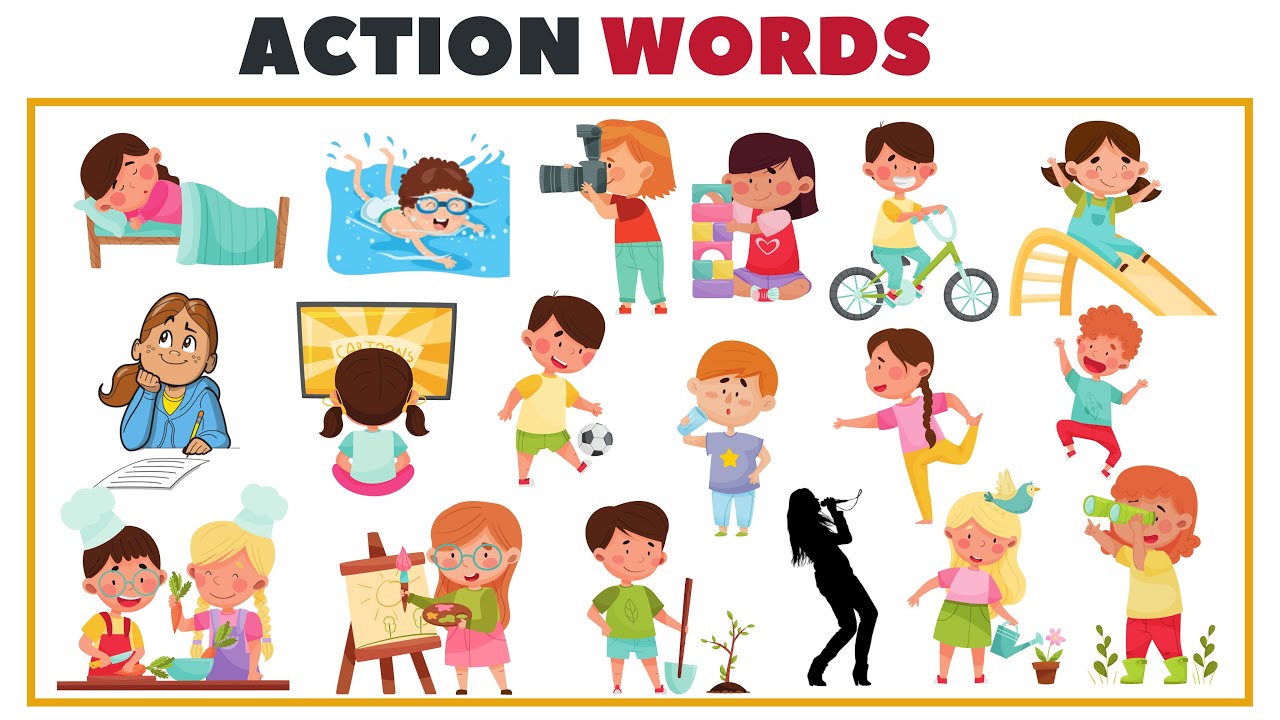Action Words| Doing Words| Vocabulary| Verbs - YouTube