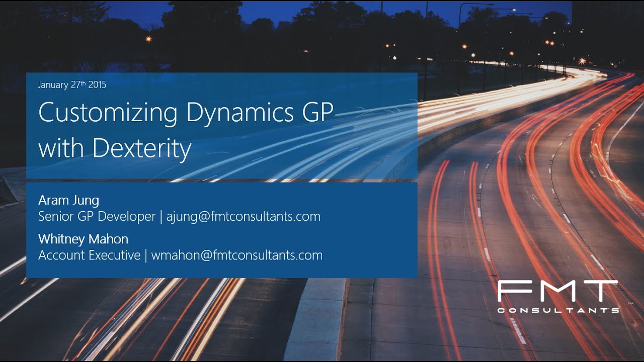 Customizing Microsoft Dynamics GP with Dexterity - YouTube
