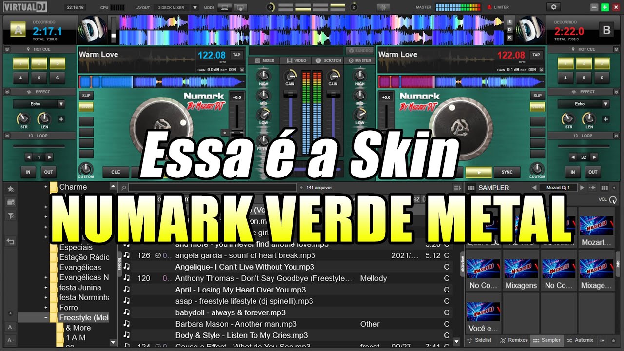 Nova skin para virtualDj, Numark Verde metal by Mozart Dj - YouTube