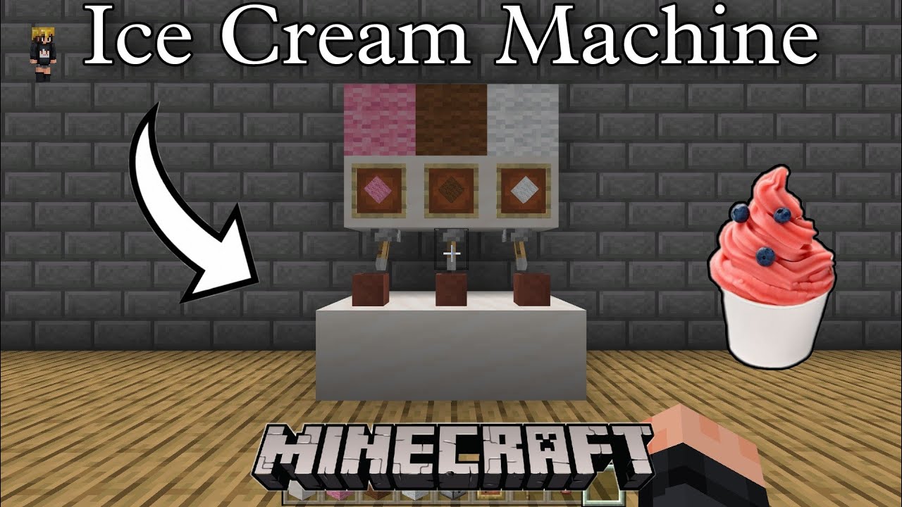 Minecraft : Realistic Ice Cream Machine In Minecraft Bedrock - YouTube