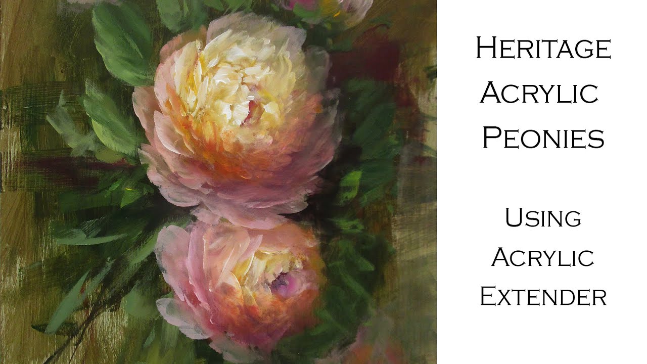 Painting Peonies with Heritage Acrylics - YouTube