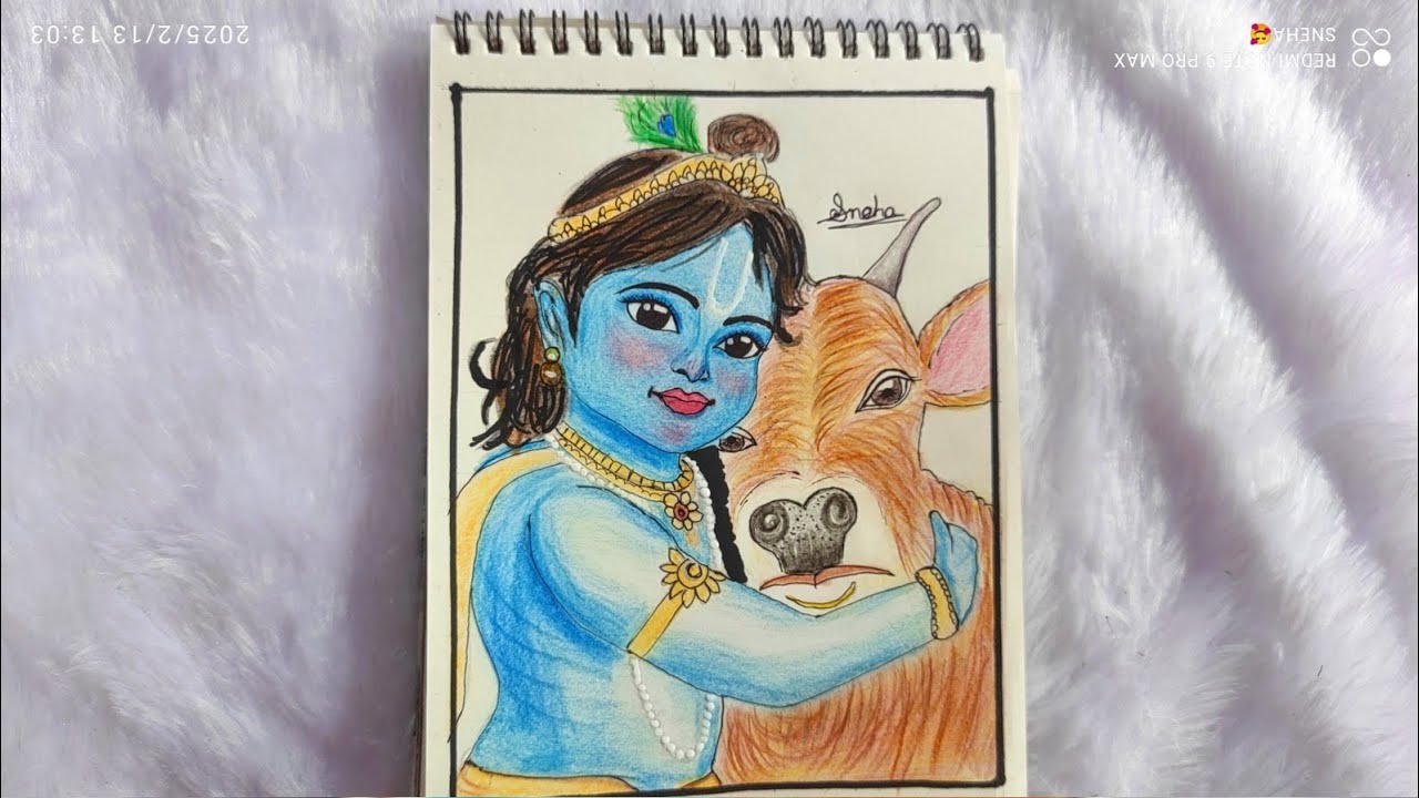 Gopal thakur drawing || krishna drawing || simple pencil color drawing ...