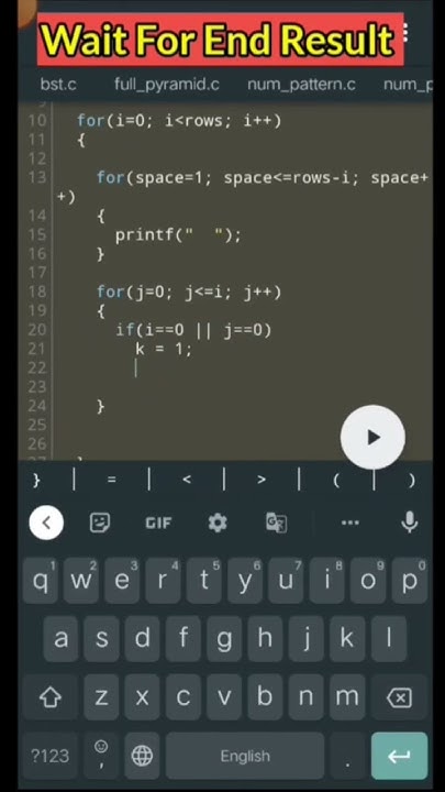 Pascal Triangle Pattern In C Programming Language C Programming Coding Status Cprogramming