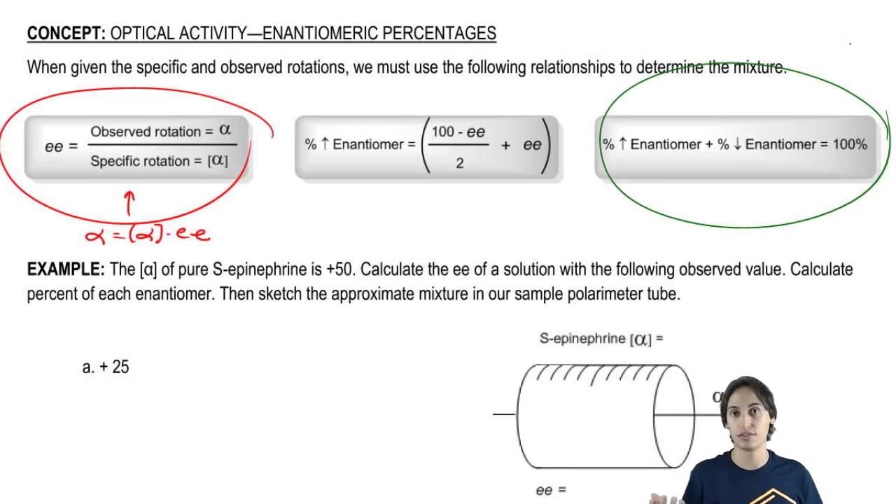 How to solve for the percentage of each enantiomer - YouTube
