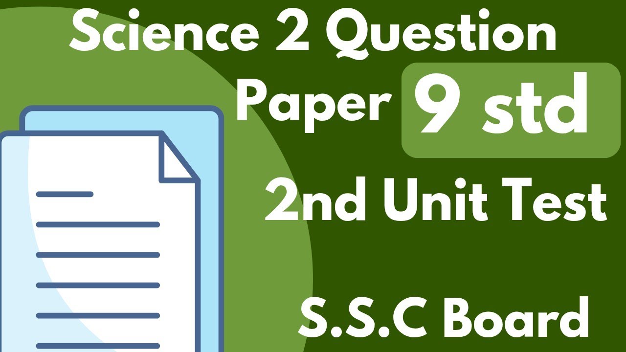 Standard 9th science 2 second unit test sample question paper 2025 ...