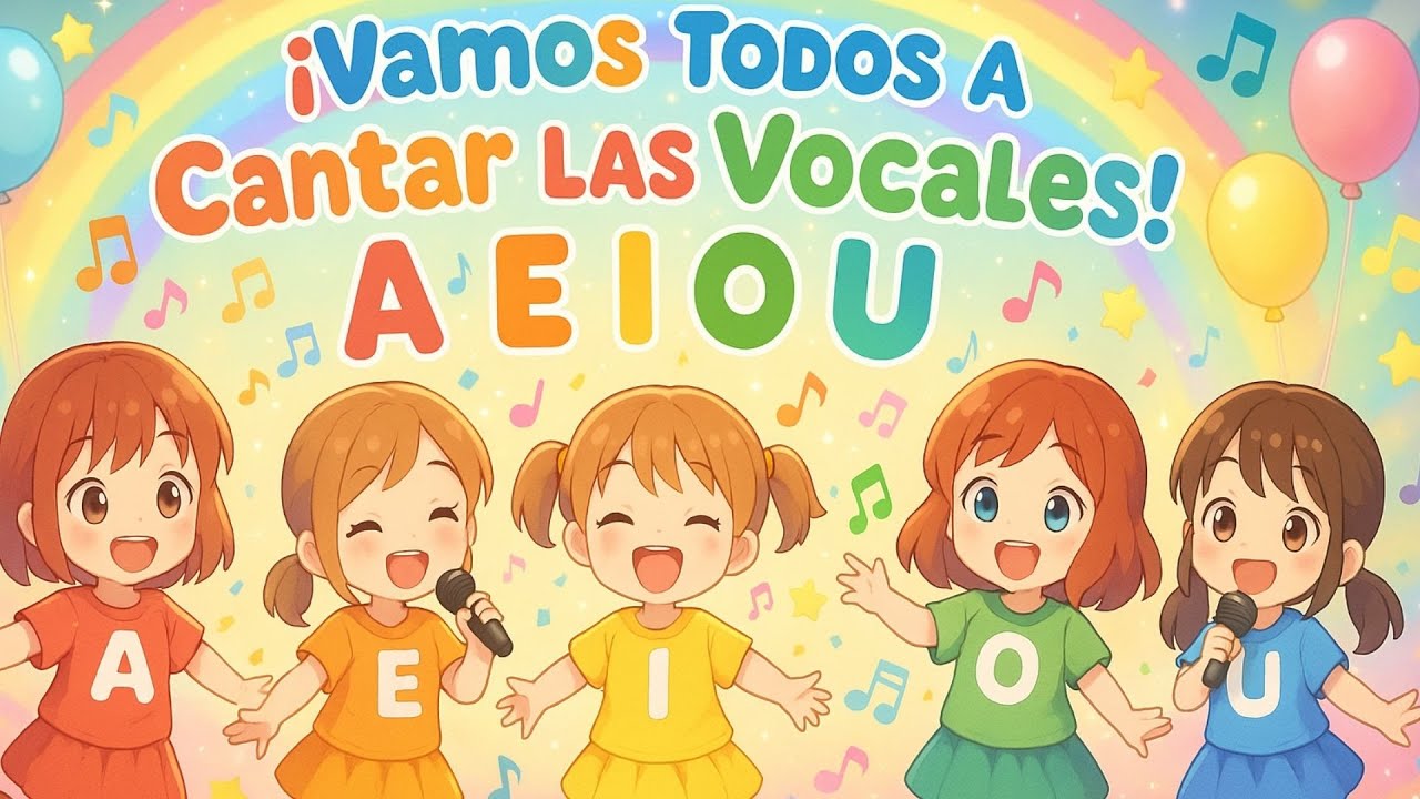 ¡Vamos Todos a Cantar las Vocales! 🎶 | Canción Infantil A E I O U - YouTube