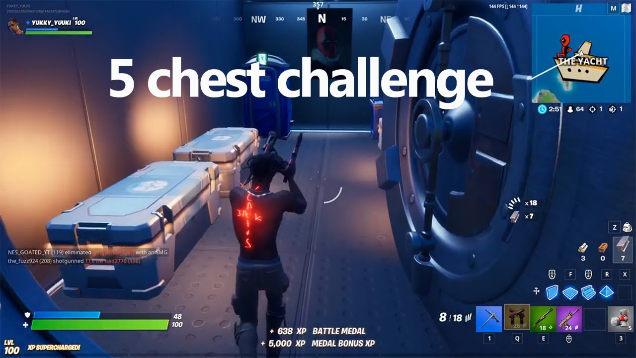 5 Chest Challenge Fortnite Battle Royal - YouTube