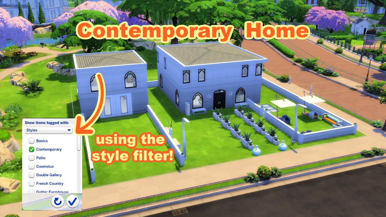 Contemporary Home Using The Style Filter: Ep. 1 | The Sims 4 - YouTube