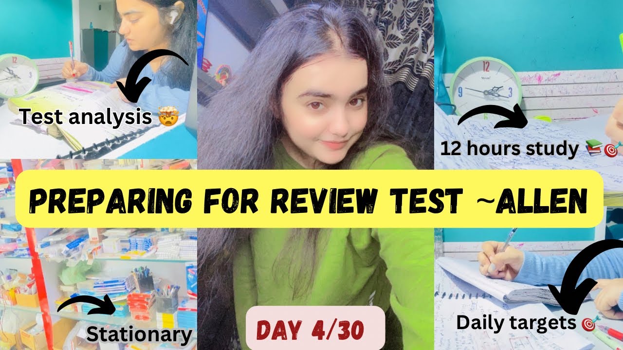 Preparing for Allen review Test 😩📚|Neet study vlogs 12 hours study ...