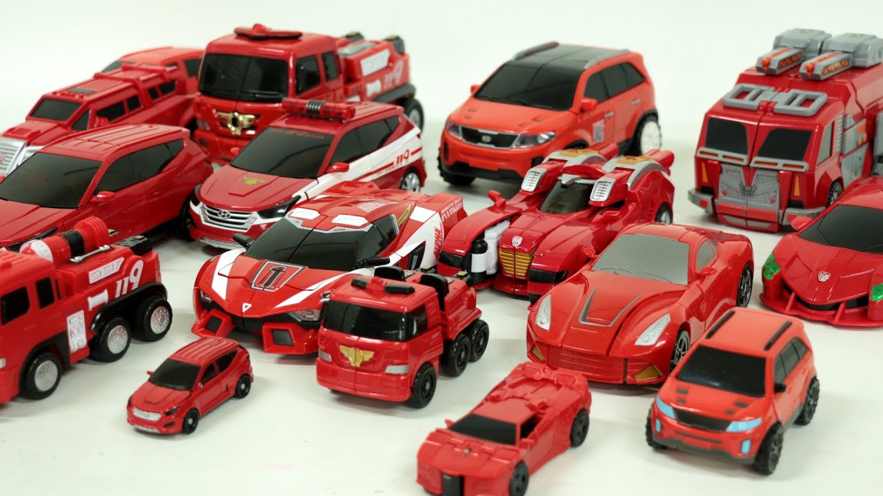 Red Color Transformers Carbot Tobot Miniforce Robot Car Toys 빨간색 헬로카봇 ...