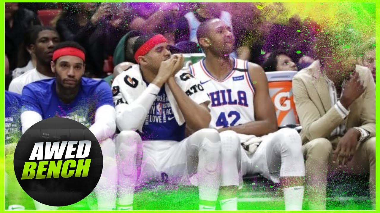 Philadelphia 76ers Bench Reacts To Dwight Howard Dunk | awedbench - YouTube
