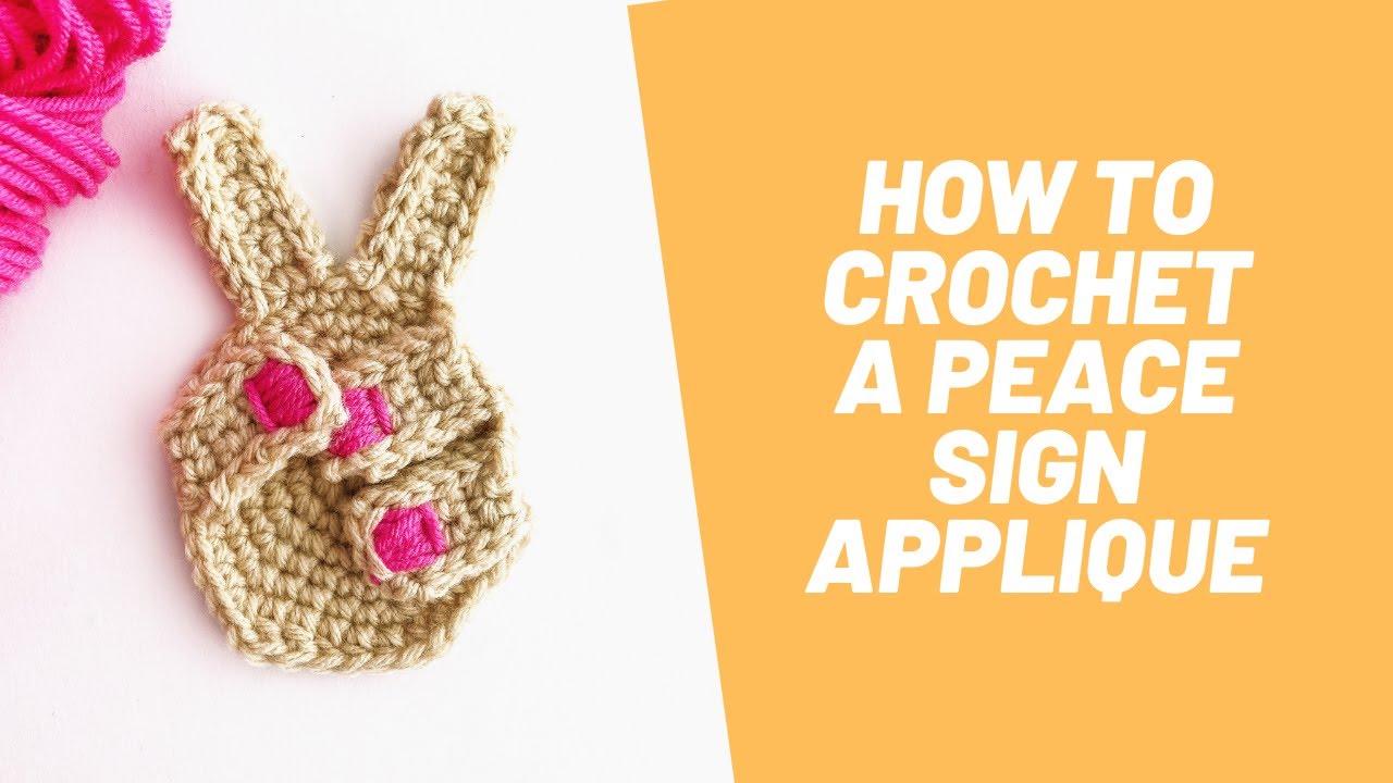 How to Crochet A Peace Sign Applique Full Tutorial - YouTube