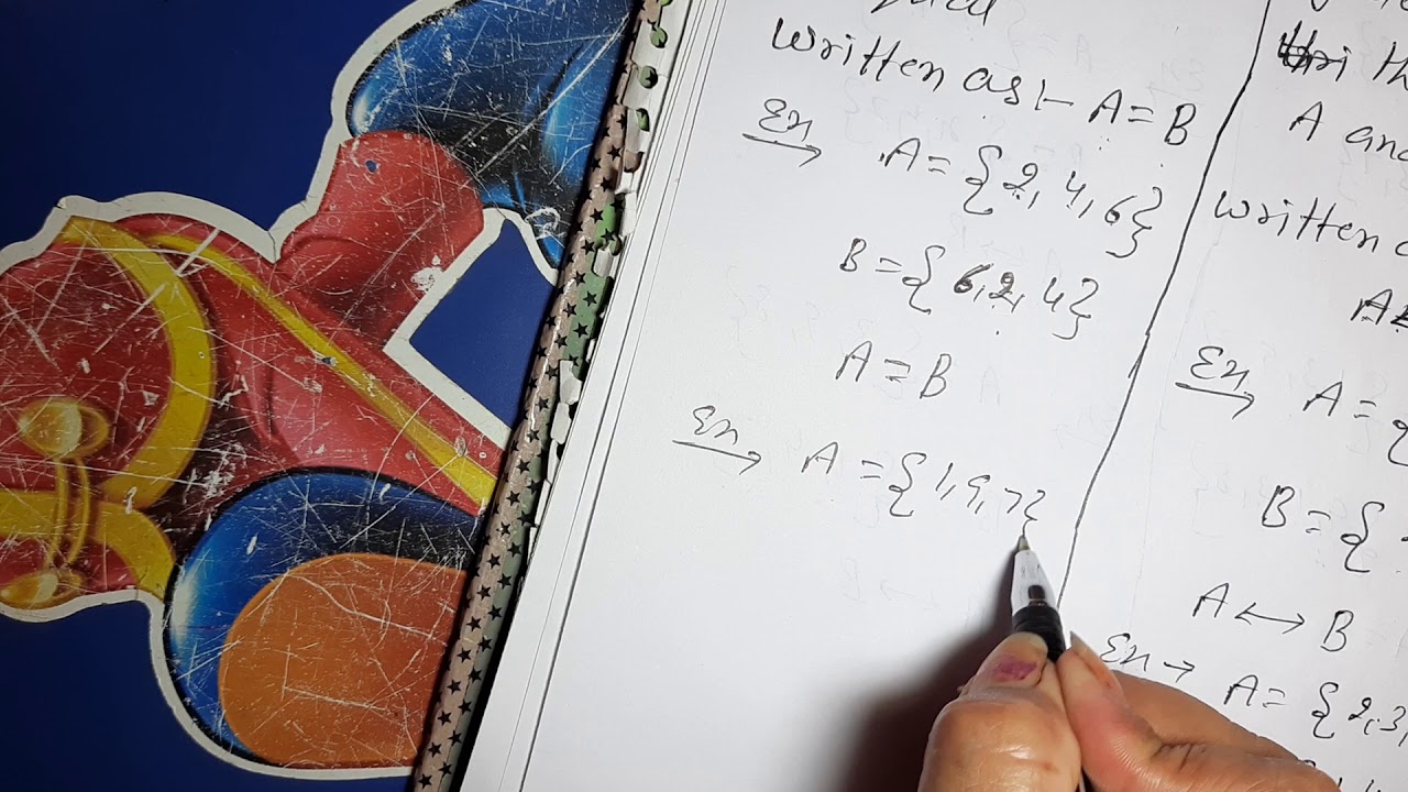 11th class maths chapter_1 Set theory equal and equivalent set - YouTube