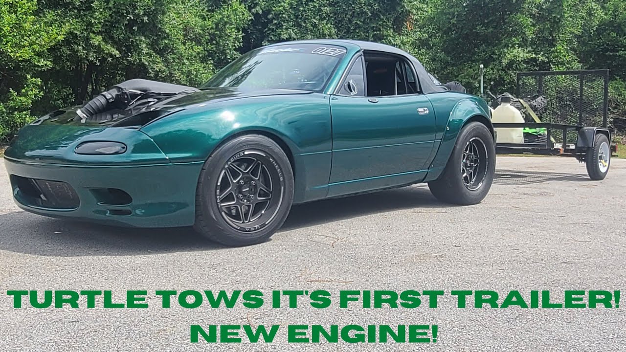 Used my 1000hp miata to tow a trailer!! - YouTube