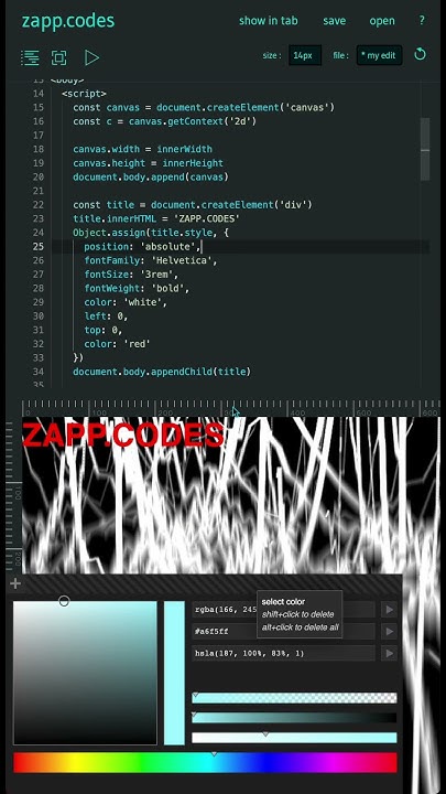 zapp.codes #javascript #coding #canvas #creativecoding - YouTube