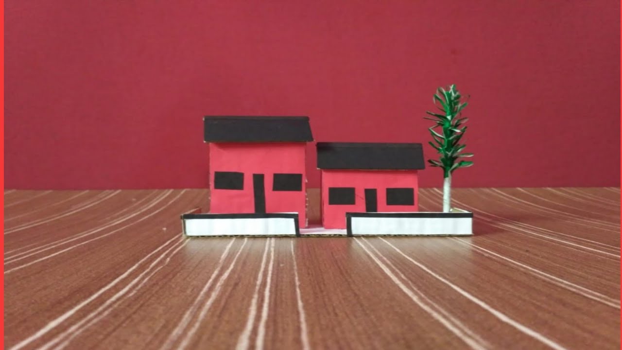 Showpiece making at home with cardboard and paper/cardboard house ...