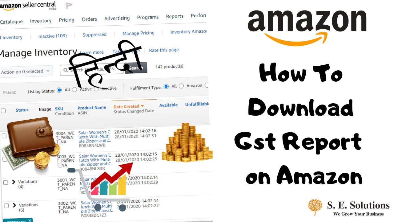How to download GST Report on Amazon in HINDI - YouTube