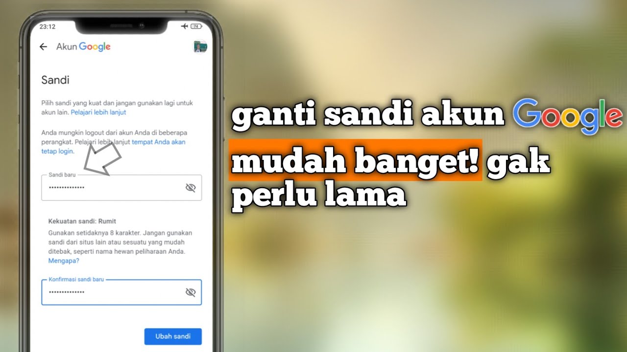 Cara ganti sandi akun google - YouTube
